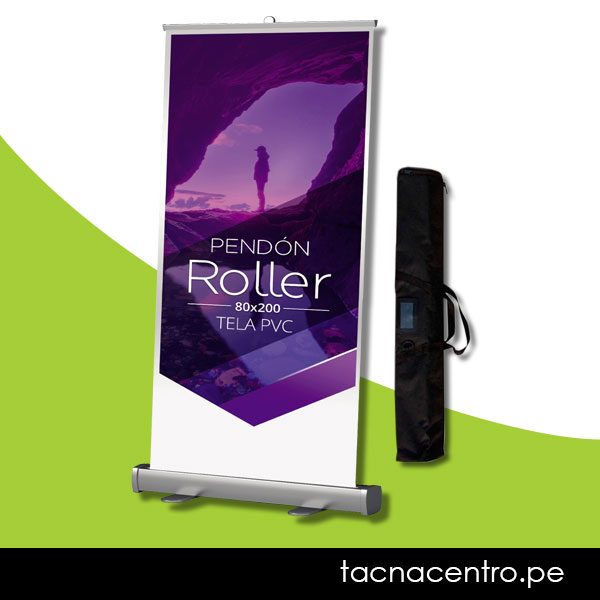 Banner Roll Screen, soporte y estuche lista para usar - Tacna Centro
